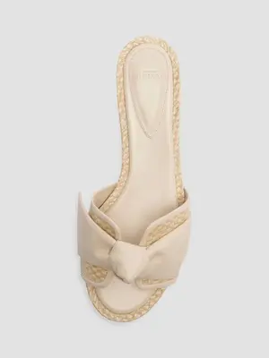 ALEXANDRE BIRMAN Maxi Clarita Leather-raffia Flats
