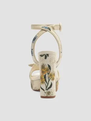 ALEXANDRE BIRMAN Grosgrain Raffia Platform 120mm Floral Sandals