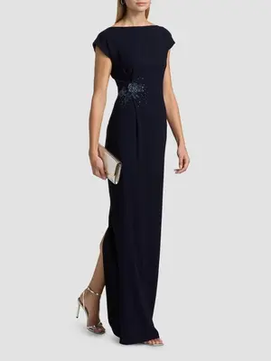 SACHIN BABI Kelly Embellished Stretch-crepe Column Gown