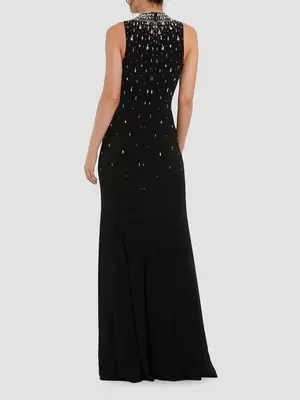 Mac Duggal Beaded Stretch Jersey Gown