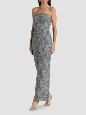 MILLY Meredith Floral-embroidered Maxi Dress