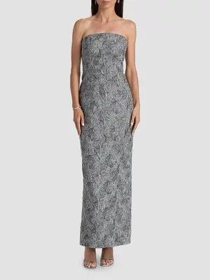 MILLY Meredith Floral-embroidered Maxi Dress