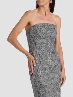 MILLY Meredith Floral-embroidered Maxi Dress