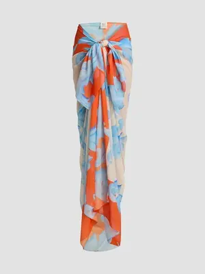 MILLY Canopee Graphic Sarong - Orange Multi