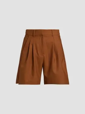 Ronny Kobo Andora Wool-blend Long Shorts - Rust