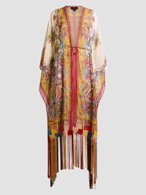 Etro Multicolor Fringe-trim Caftan Cover-up