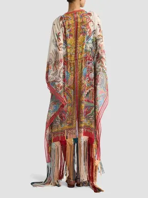 Etro Multicolor Fringe-trim Caftan Cover-up