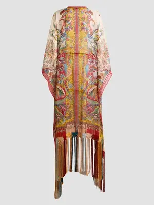 Etro Multicolor Fringe-trim Caftan Cover-up