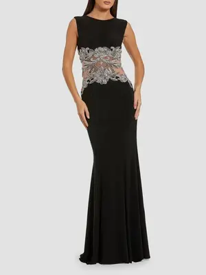 Mac Duggal Beaded-waist Sleevelessjersey Gown