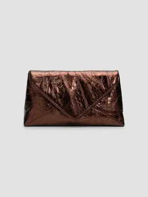 Dries Van Noten Small Crinkled Leather Envelope Bag