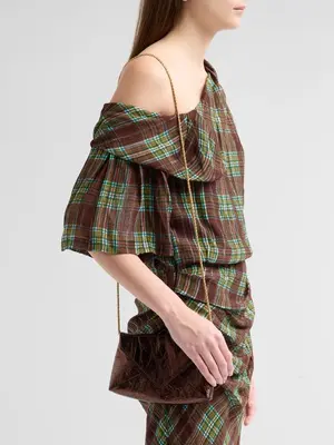 Dries Van Noten Small Crinkled Leather Envelope Bag - Choco