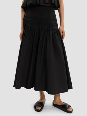 Theory Accordion Midi-skirt
