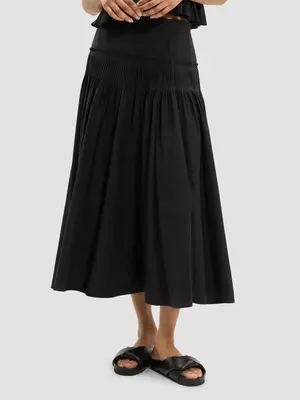 Theory Accordion Midi-skirt