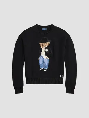 Polo Ralph Lauren Holiday Polo Bear Motif Cotton Sweater