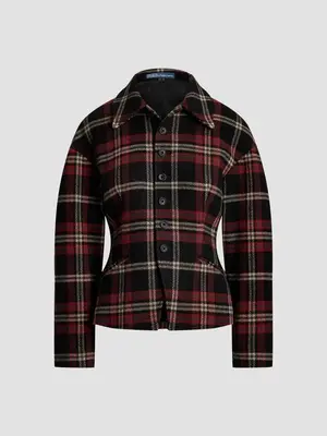 Polo Ralph Lauren Plaid Wool-blend Tweed Jacket - Red