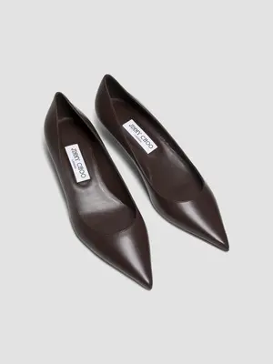 JIMMY CHOO Amelia 35mm Leather Pumps - Chocolate