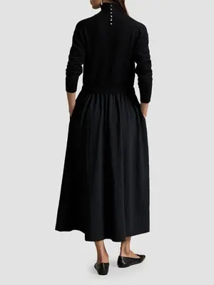 Polo Ralph Lauren Wool Crepe A-line Midi Dress