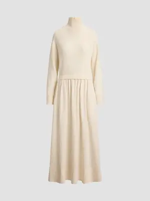 Polo Ralph Lauren Wool & Crepe Maxi Dress