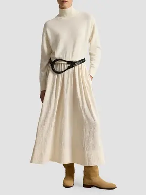 Polo Ralph Lauren Wool & Crepe Maxi Dress