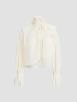 Polo Ralph Lauren Tiieneck Cotton-silk Organdy Shirt