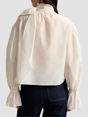 Polo Ralph Lauren Tiieneck Cotton-silk Organdy Shirt
