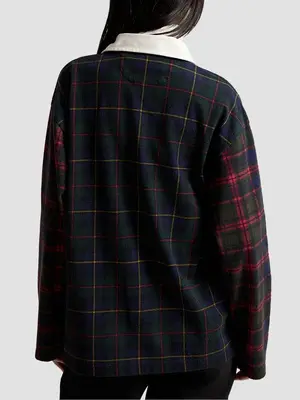 Polo Ralph Lauren Logo Plaid Cotton Rugby Shirt