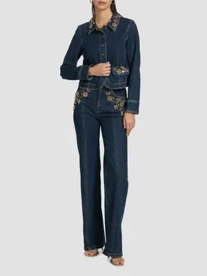 Cinq À Sept Cami Crystal Ivy-embellished High-rise Straight-leg Jeans