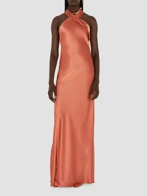 Galvan Pandora Halter Column Gown