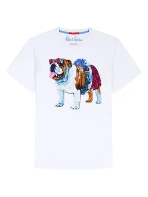 Robert Graham Pool Day Graham Graphic Cotton T-shirt - White