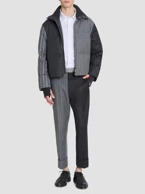 Thom Browne Chalk Striped Flannel Down Jacket
