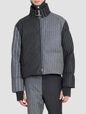 Thom Browne Chalk Striped Flannel Down Jacket