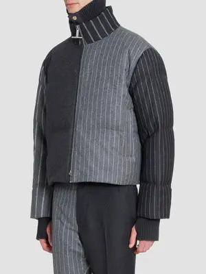 Thom Browne Chalk Striped Flannel Down Jacket