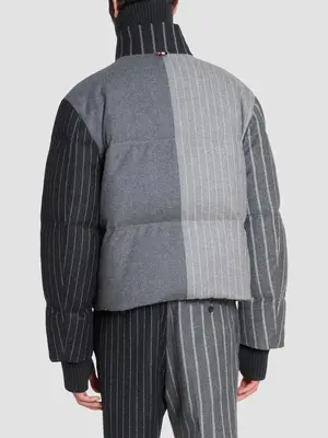 Thom Browne Chalk Striped Flannel Down Jacket