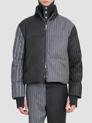 Thom Browne Chalk Striped Flannel Down Jacket