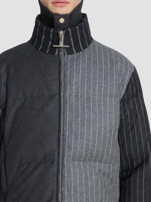 Thom Browne Chalk Striped Flannel Down Jacket