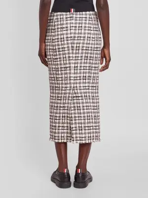 Thom Browne Tweed Low-rise Pencil Midi Skirt