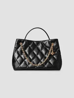 Tory Burch Fleming Leather Carryall Shoulder Bag