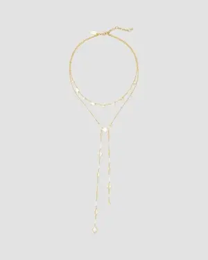 Ramy Brook Nila Goldtone, Enamel & Glass Crystal Lariat Necklace - Two Tone