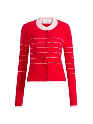 Derek Lam 10 Crosby Vernon Double-layer Shrunken Cardigan - Rouge