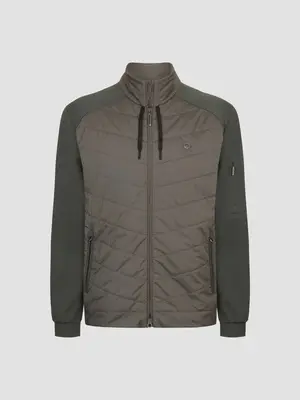 Stefano Ricci Quilted Hybrid Full Zip Sport Jacket - Olive