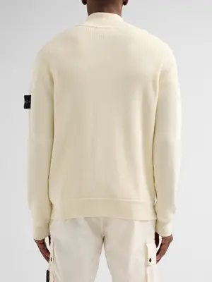 Stone Island Rib-knit Cotton Quarter-zip Sweatshirt