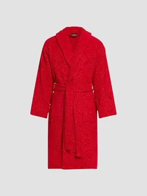 Versace Barocco Cotton Bathrobe - Red
