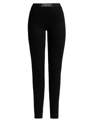 Versace 90's Logo Seamless Leggings - Black