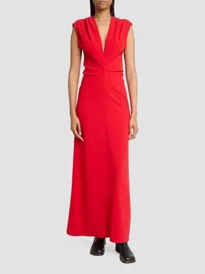 Proenza Schouler Geraldine Gathered Crepe Maxi Dress
