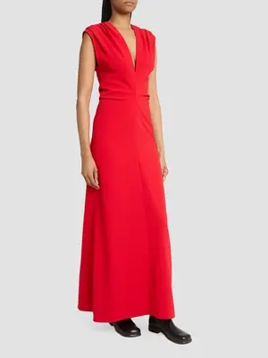 Proenza Schouler Geraldine Gathered Crepe Maxi Dress