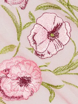 Giambattista Valli Floral Embroidered Cashmere-silk Top