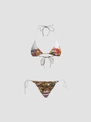 JEAN PAUL GAULTIER Marinière Grape Two-piece Bikini Light Blue Multicolor