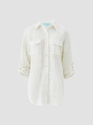 Melissa Odabash Elena Crochet Oversized Shirt
