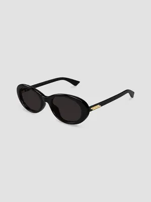 Bottega Veneta 55mm Oval Sunglasses - Black