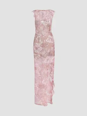 BRONX BANCO Capri Ellie Sequined Gown - Blush
